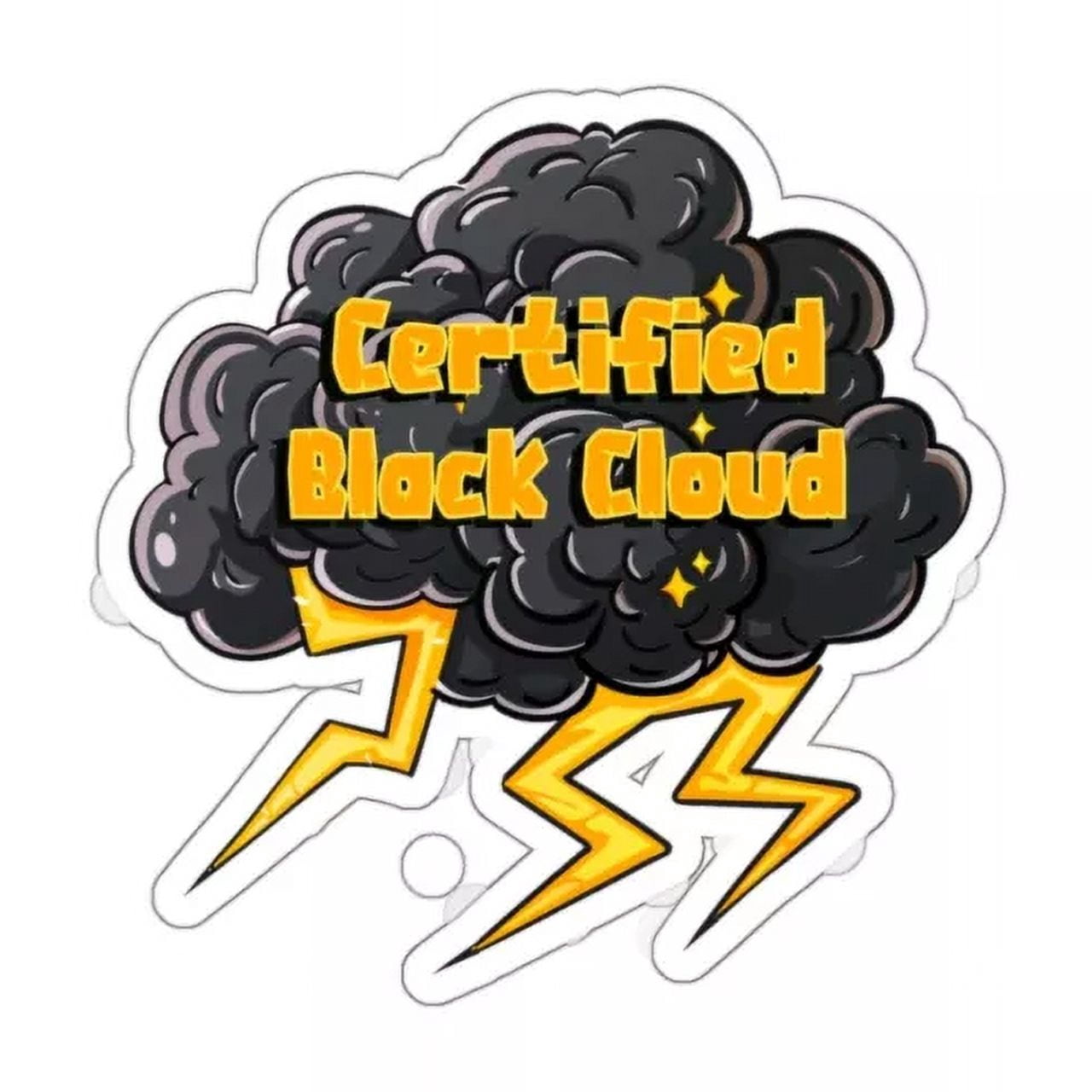 DOPASTICKER Certified Black Cloud Coworker Job Office Work Prank Fun ...