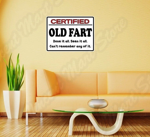 DOPASTICKER Certified Old Fart Man Male Wall Sticker Room Interior ...
