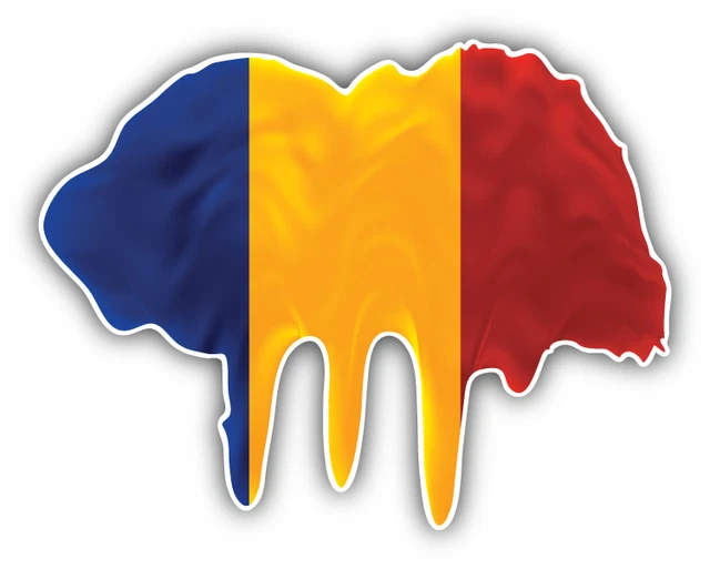 DOPASTICKER Chad Flag Blot Sticker Decal Phone Decal Water Bottle ...