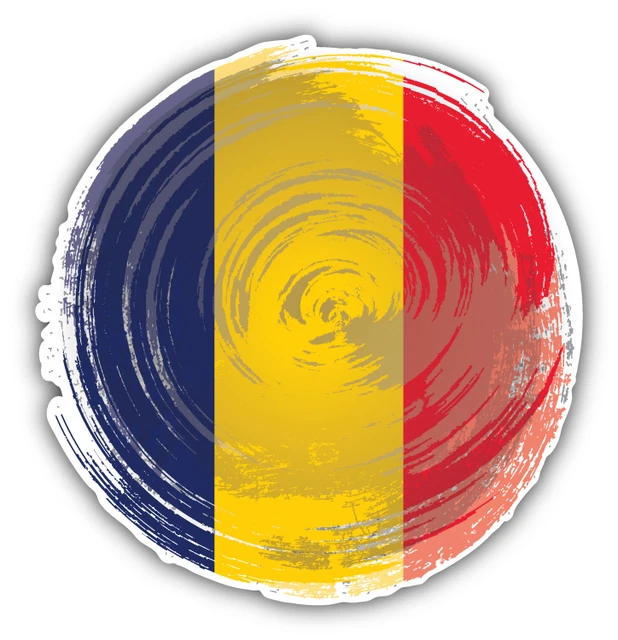 DOPASTICKER Chad Grunge Flag Sticker Decal Phone Decal Water Bottle ...