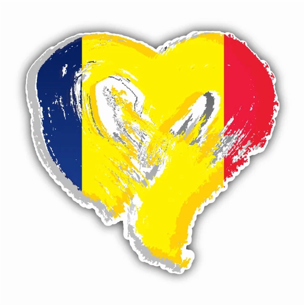 DOPASTICKER Chad Grunge Heart Flag Sticker Decal Phone Decal Water ...