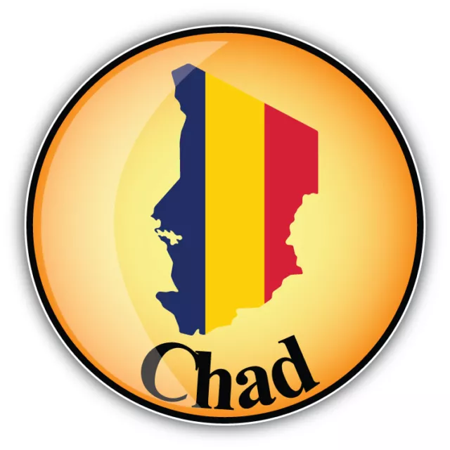 DOPASTICKER Chad Map Flag Sticker Decal Phone Decal Water Bottle ...