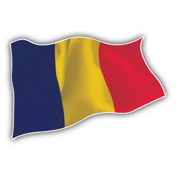 DOPASTICKER Chad Waving Flag Sticker Decal Phone Decal Water Bottle ...