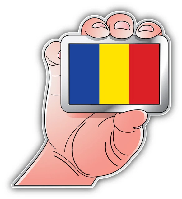 DOPASTICKER Chad World Flag Hand Sticker Decal Phone Decal Water Bottle ...