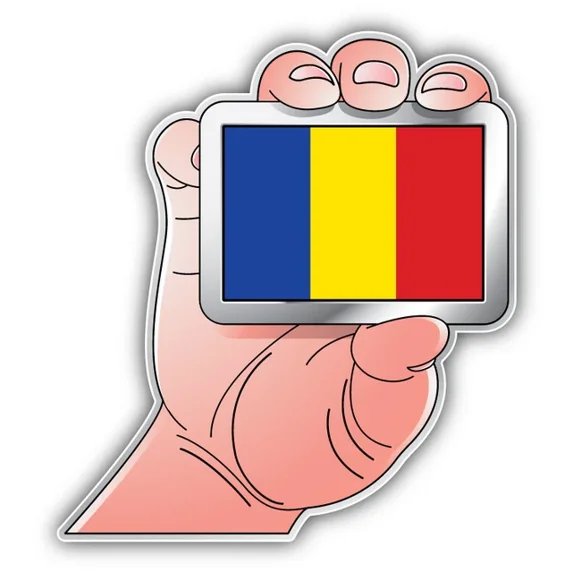 DOPASTICKER Chad World Flag Hand Sticker Decal Phone Decal Water Bottle ...