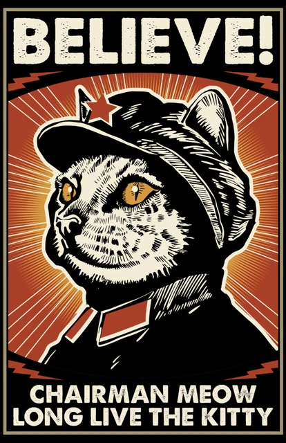 DOPASTICKER Chairman Meow Sticker Cat Propaganda Retro Take Over The ...