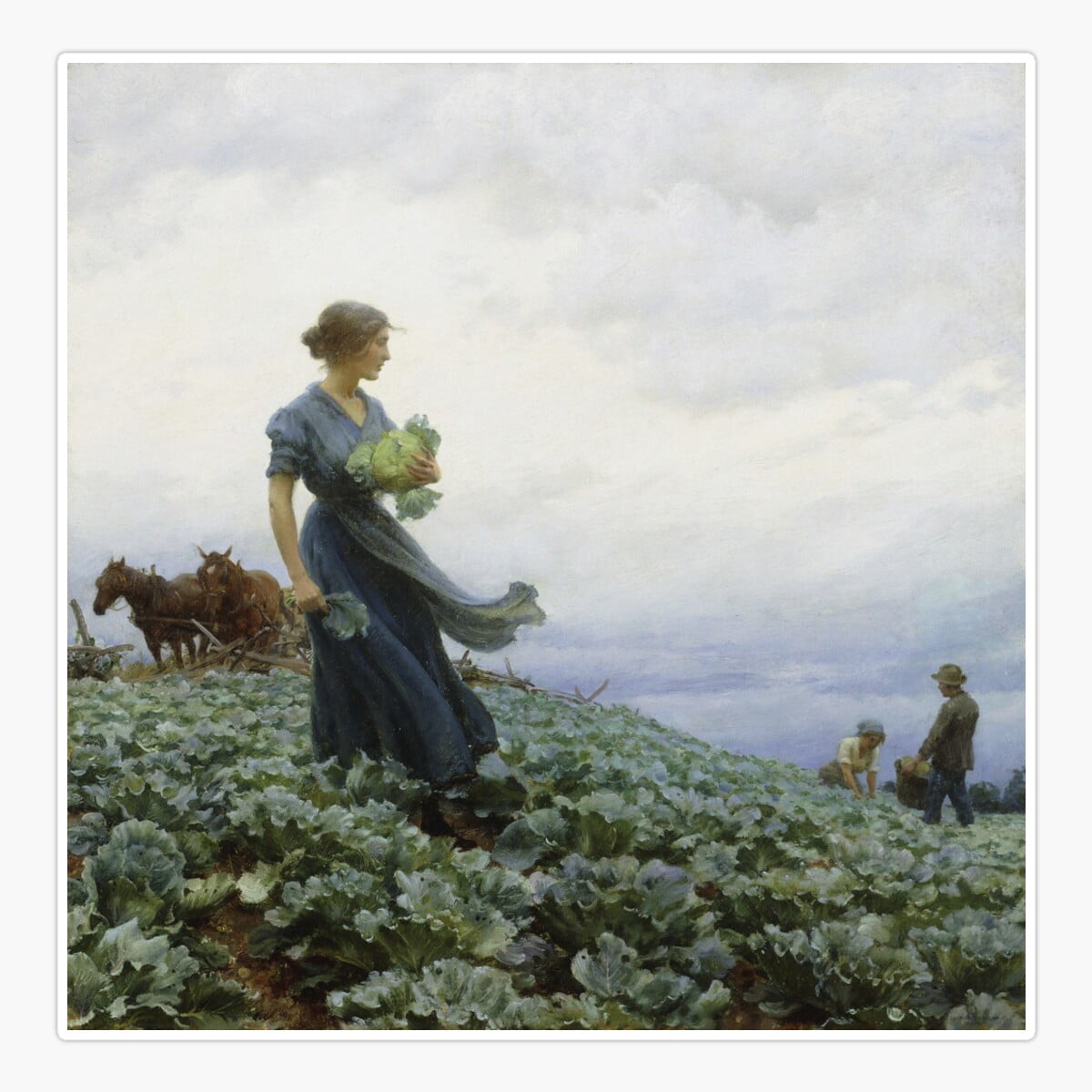 DOPASTICKER Charles Courtney Curran, The Cabbage Field Sticker, Phone ...