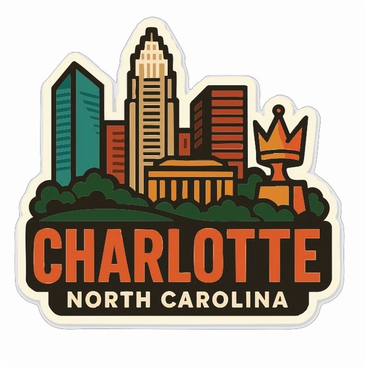 DOPASTICKER Charlotte North Carolina Sticker Decal City Skyline ...