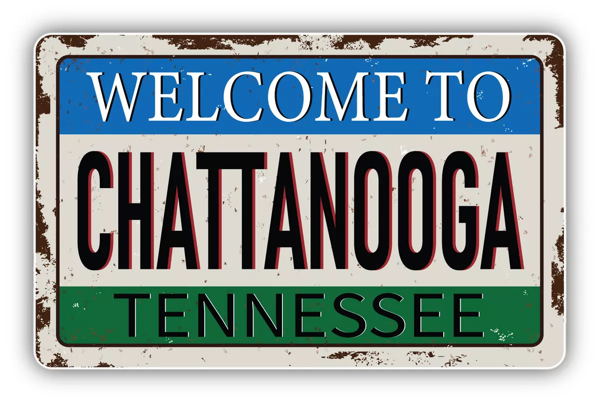 DOPASTICKER Chattanooga City Tennessee State Usa Grunge Retro Sticker ...