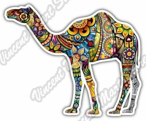 DOPASTICKER Cheerful Camel Abstract Ornament Colorful Car Sticker Decal ...
