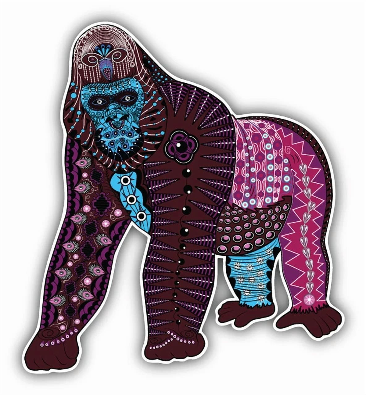 DOPASTICKER Cheerful Gorilla Sticker Decal Phone Decal Water Bottle ...