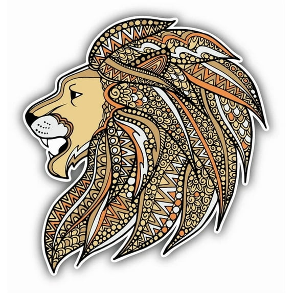 DOPASTICKER Cheerful Lion Head Sticker Decal Phone Decal Water Bottle ...