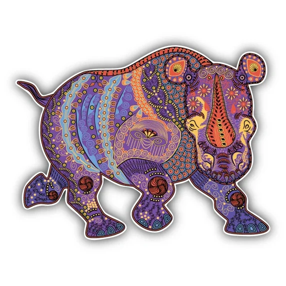 DOPASTICKER Cheerful Rhino Sticker Decal Phone Decal Water Bottle ...