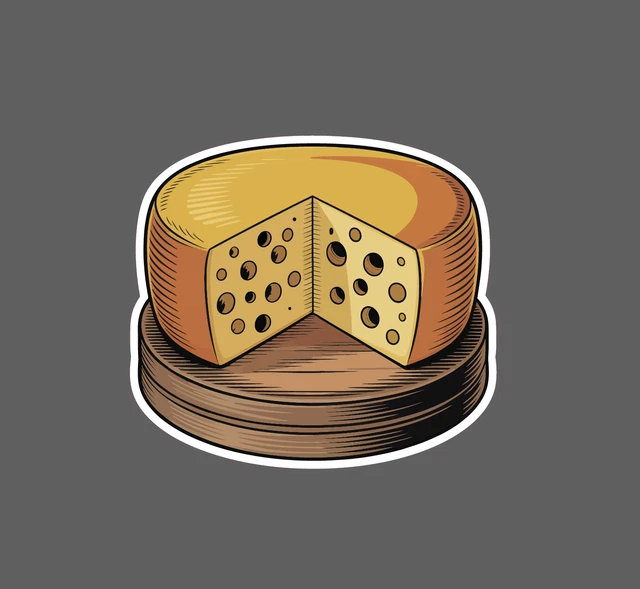 DOPASTICKER Cheese Wheel Sticker Food Pasta Italian Taste Sticker Phone ...