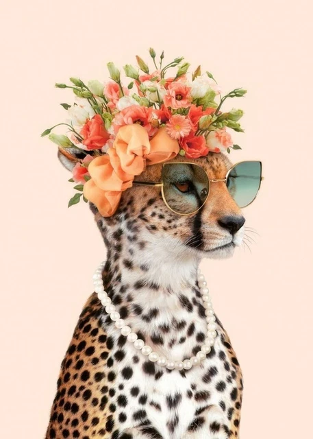 DOPASTICKER Cheetah Flower Sticker Be Kind Animals Are Friends Save The ...