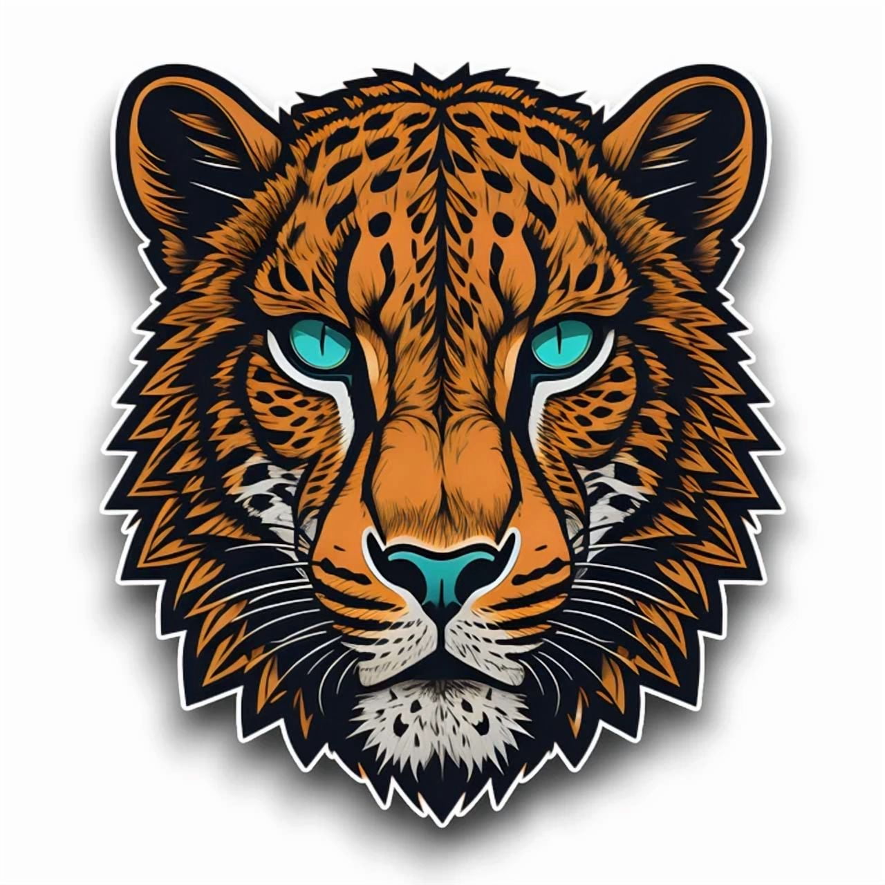 DOPASTICKER Cheetah Head Big Cat Animal Sticker Decal Car Window Laptop ...