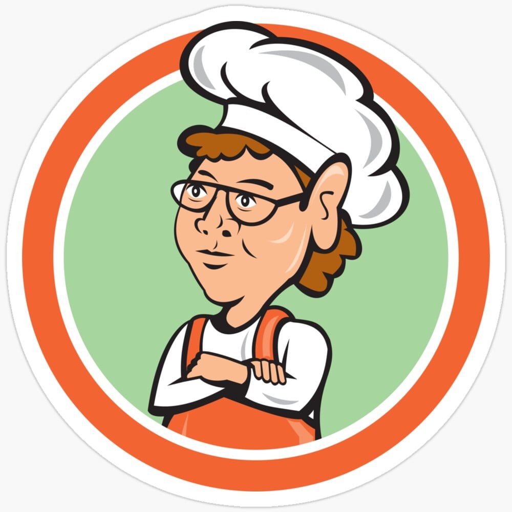 DOPASTICKER Chef Cook Female Arms Folded Circle Cartoon Sticker Phone ...
