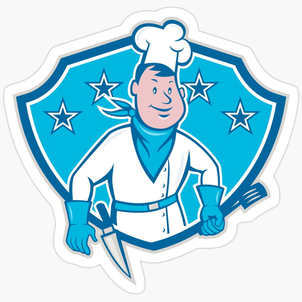 DOPASTICKER Chef Cook Star Shield Sticker Phone Decal Water Bottle ...