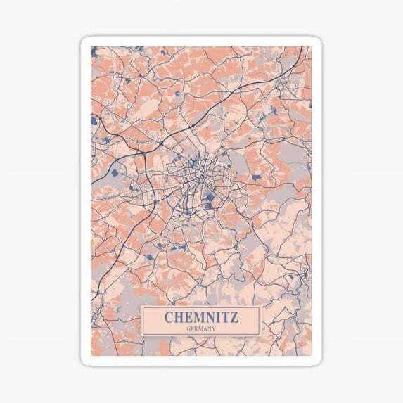 DOPASTICKER Chemnitz City Map Sticker Phone Decal Water Bottle Stickers ...