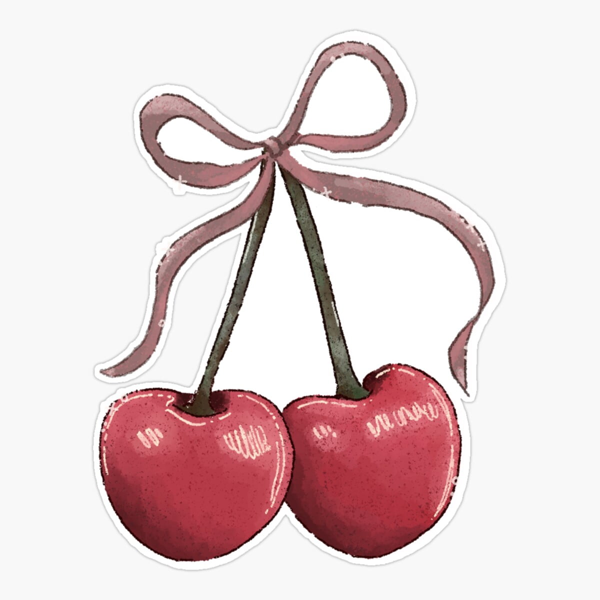 DOPASTICKER Cherries Sticker, Phone Sticker Water Bottle Sticker Car ...