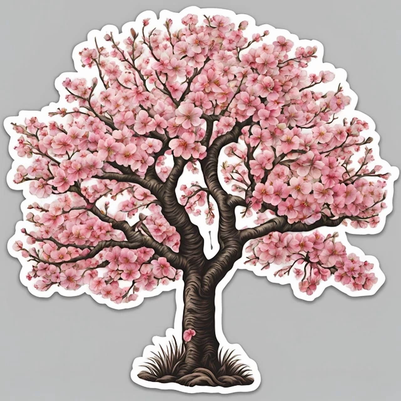 DOPASTICKER Cherry Blossom Tree Sticker Phone Decal Water Bottle ...