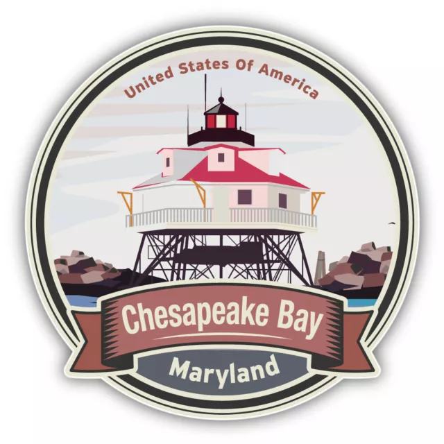 DOPASTICKER Chesapeake Bay Maryland Usa Retro Sticker Decal Phone Decal ...