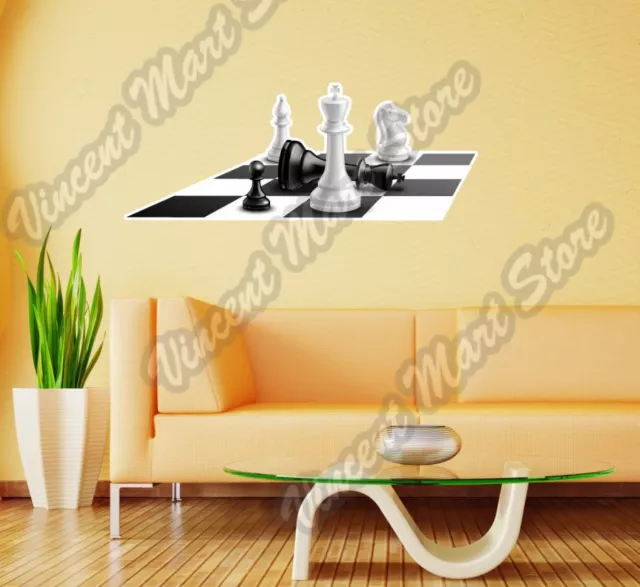 DOPASTICKER Chess Board Game Chessboard King Wall Sticker Room Interior Decor Phone Decal Water ...