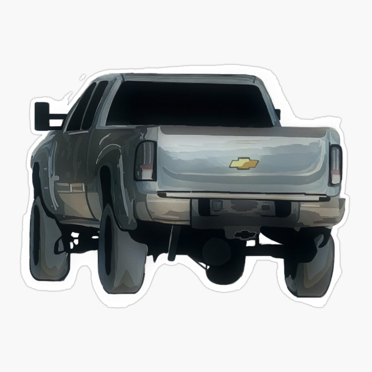 DOPASTICKER Chevy Truck Silverado Lited Truck Blue Sticker, Phone ...