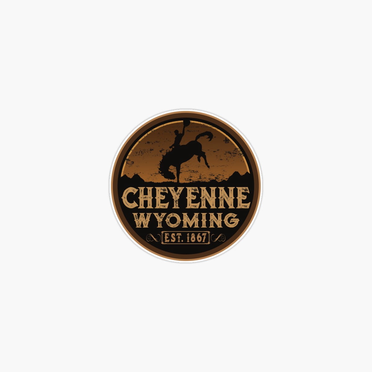 DOPASTICKER Cheyenne Wyoming Wild West Cowboy Sticker, Phone Sticker ...
