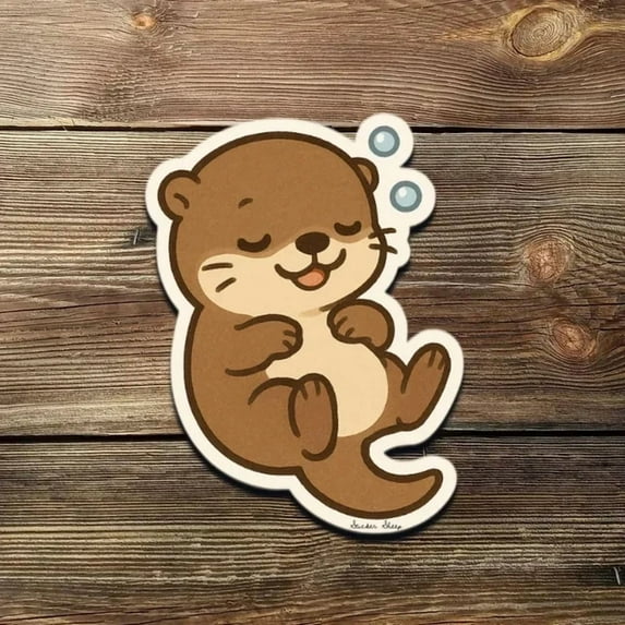 DOPASTICKER Chibi Otter Sticker Cute Sleeping Otter, Kawaii Animal ...
