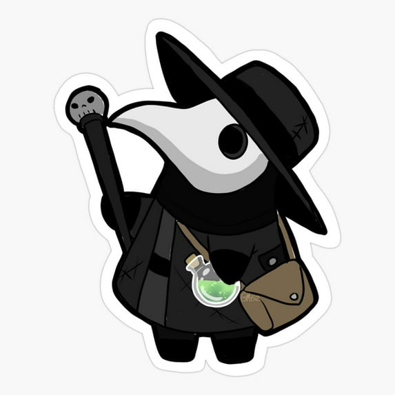 DOPASTICKER Chibi Plague Doctor Sticker, Phone Sticker Water Bottle ...