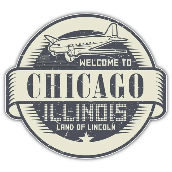 DOPASTICKER Chicago City Illinois Usa State Retro Badge Car Sticker ...