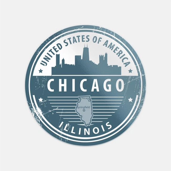 DOPASTICKER Chicago City Illinois Usa Travel Grunge Sticker Phone Water ...