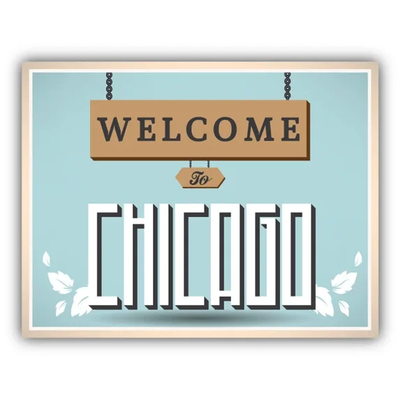 DOPASTICKER Chicago City Usa Welcome Label Sticker Decal Phone Decal ...