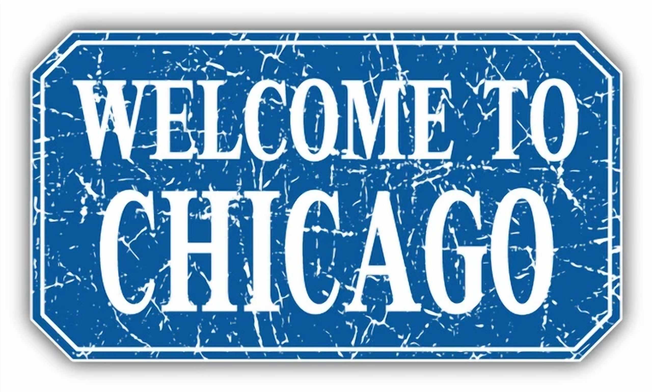DOPASTICKER Chicago Grunge Travel Welcome Sticker Decal Phone Decal ...
