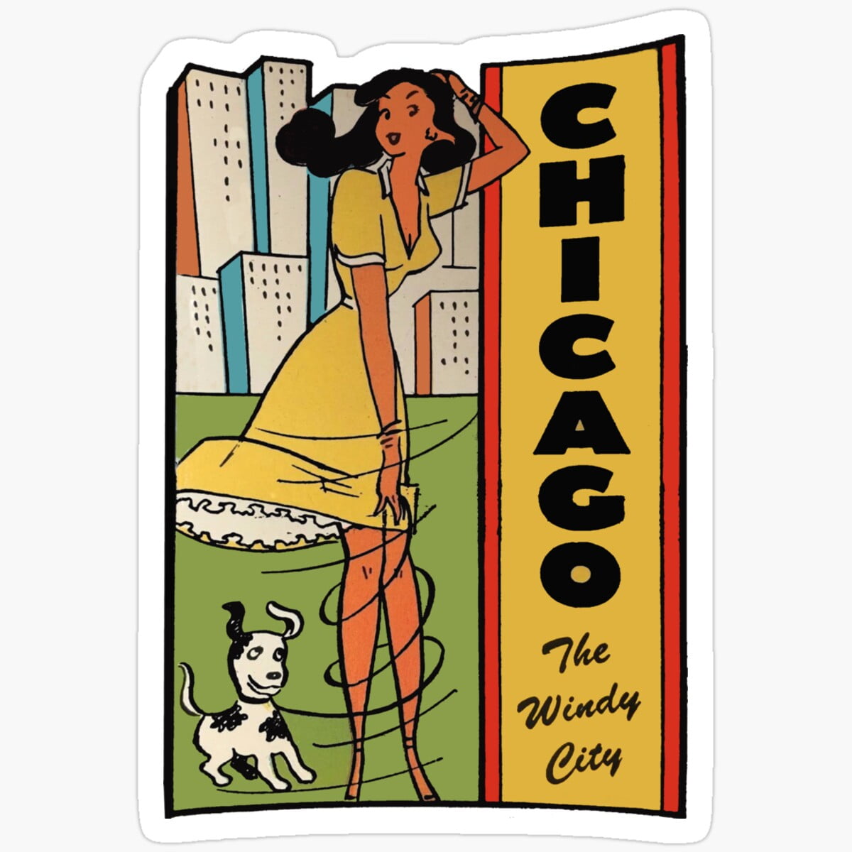 DOPASTICKER Chicago Illinois Vintage Travel Decal Sticker, Waterproof ...