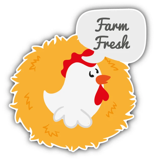 DOPASTICKER Chicken Farm Fresh Food Sticker Decal Phone Decal Water ...