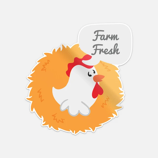 DOPASTICKER Chicken Farm Fresh Food Sticker Phone Decal Water Bottle ...