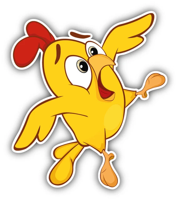 DOPASTICKER Chicken Scared Cartoon Sticker Decal Phone Decal Water ...