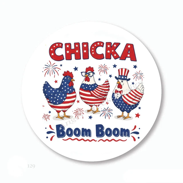 DOPASTICKER Chicken Scrapbook Stickers Chicka Boom Boom July 4Th Party ...