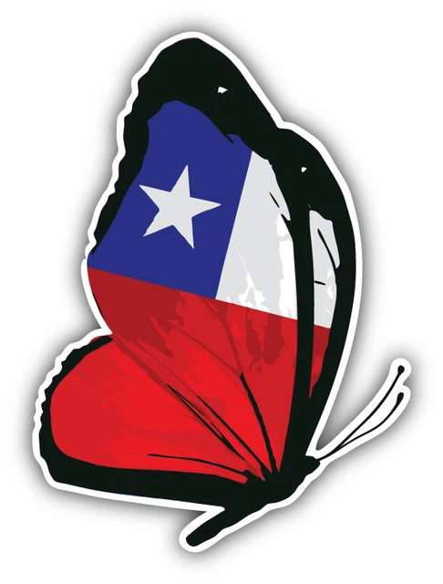 DOPASTICKER Chile Flag Butterfly Sticker Decal Phone Decal Water Bottle ...