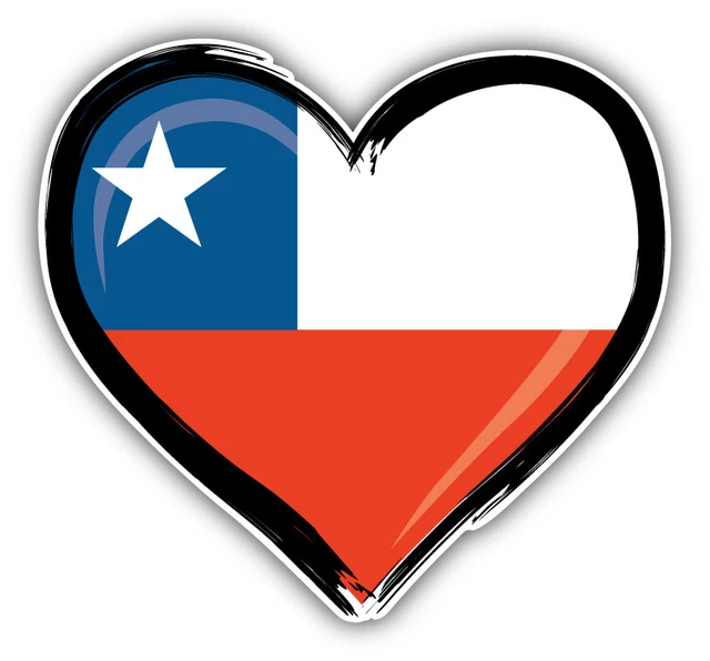 DOPASTICKER Chile Flag Grunge Heart Sticker Decal Phone Decal Water ...