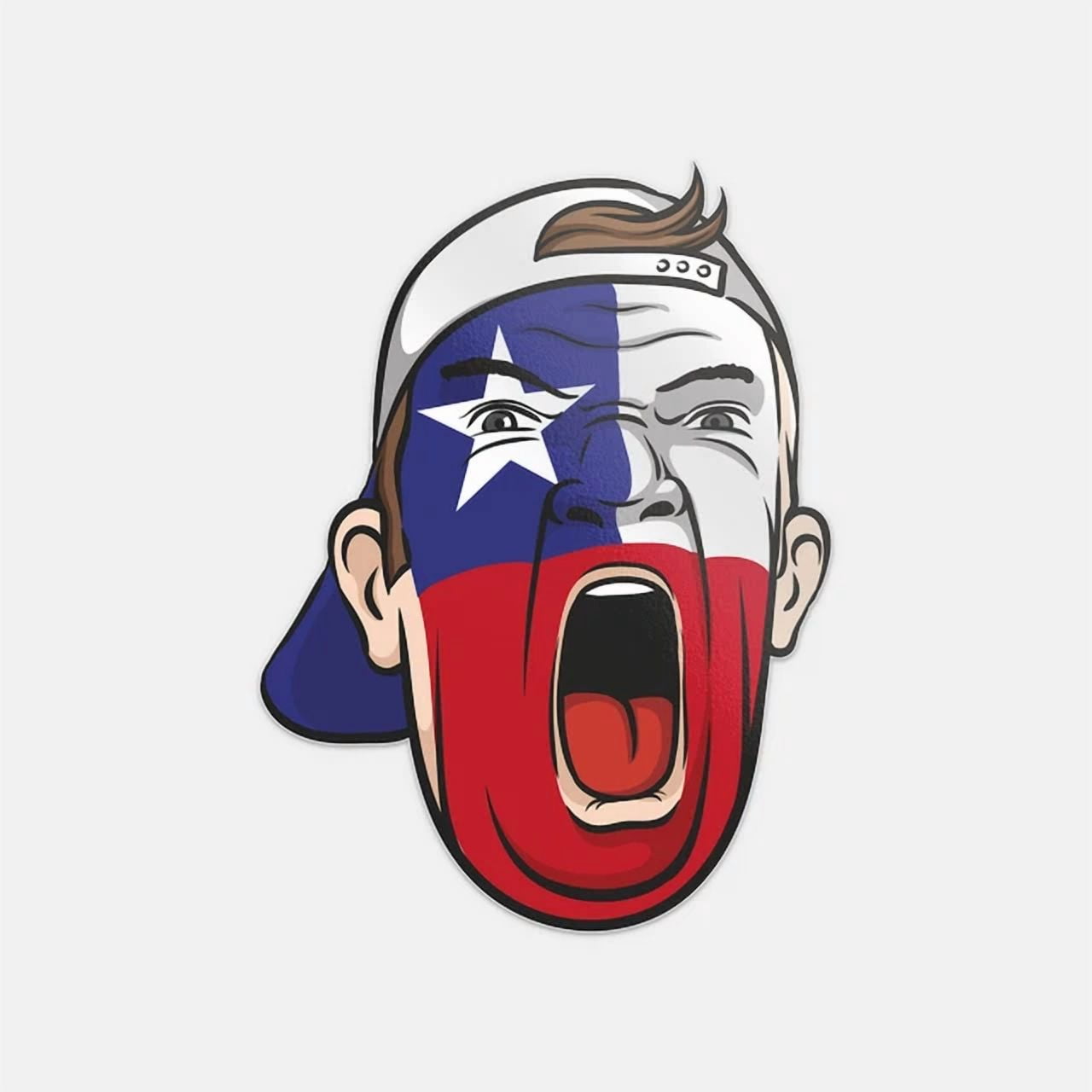 DOPASTICKER Chile Football Fan With National Flag Sticker Decal Phone ...