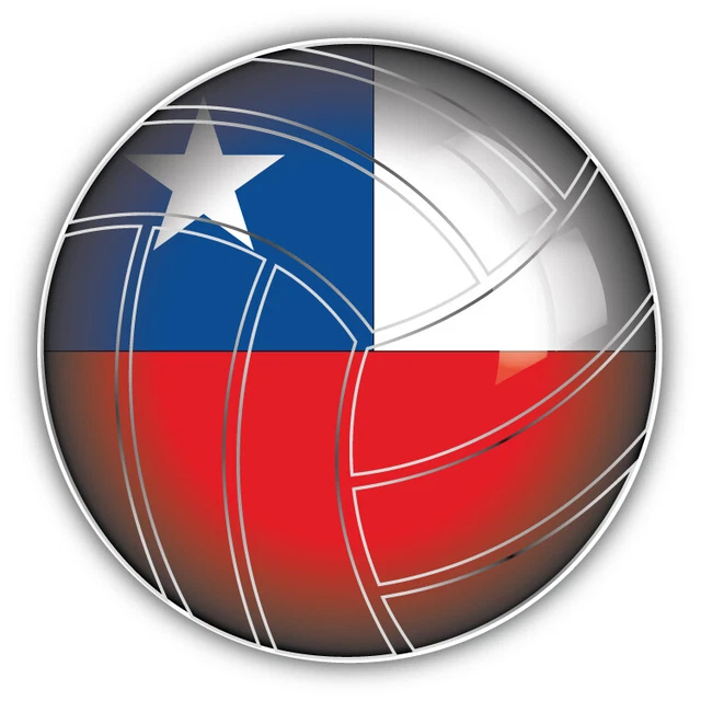 DOPASTICKER Chile Volleyball World Flag Sticker Decal Phone Decal Water ...