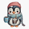 DOPASTICKER Chill & Chatter Penguin Pair Enjoying A Coffee Klatch ...