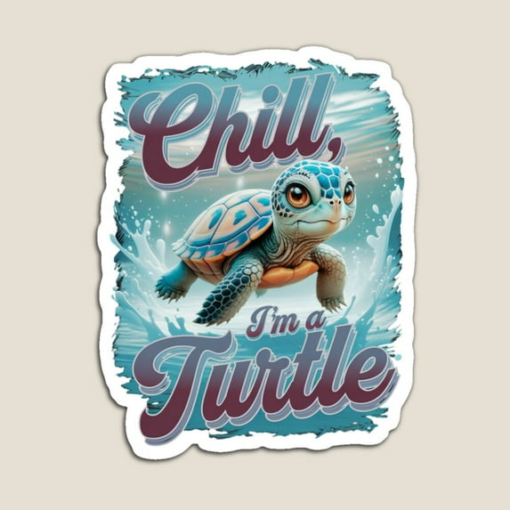 DOPASTICKER Chill Im A Turtle - Turtley Awesome - Shell Yeah - Funky Turtle - Turtle Drawing ...