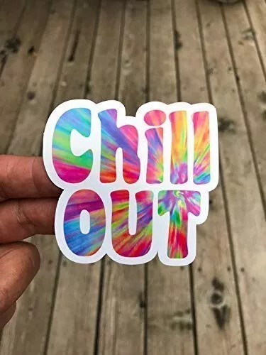 DOPASTICKER Chill Out Tie Dye Sticker Phone Decal Water Bottle Stickers ...