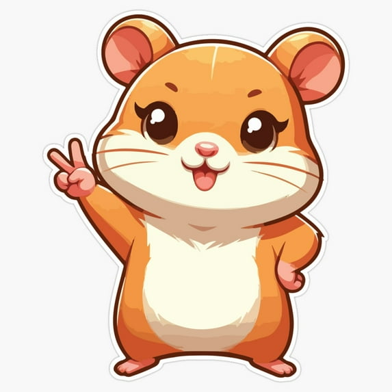 DOPASTICKER Chilled Hamster Sticker, Phone Sticker Water Bottle Sticker ...