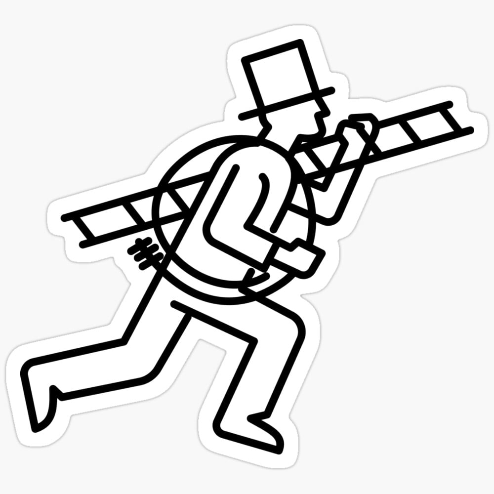 DOPASTICKER Chimney Sweep Mono Line Black And White Sticker Phone Decal ...