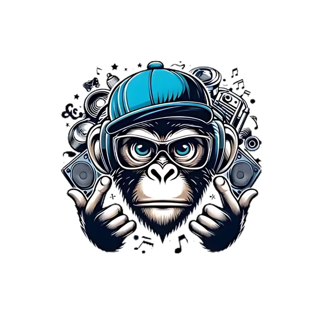 DOPASTICKER Chimp Music Sticker Street Art Urban Edgy Hip Hop Grunge ...